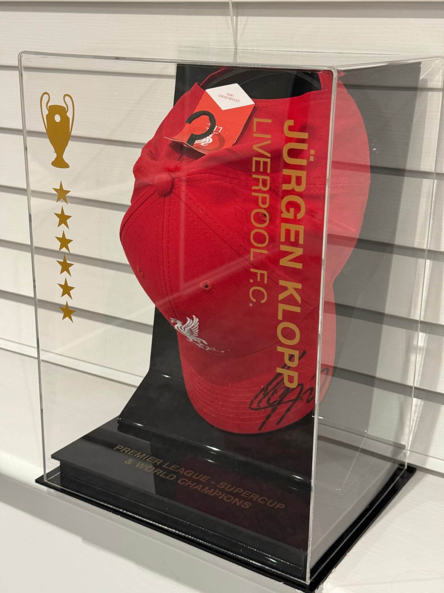 Black Liverpool Cap Personally Signed by Jurgen Klopp in Display Case ...