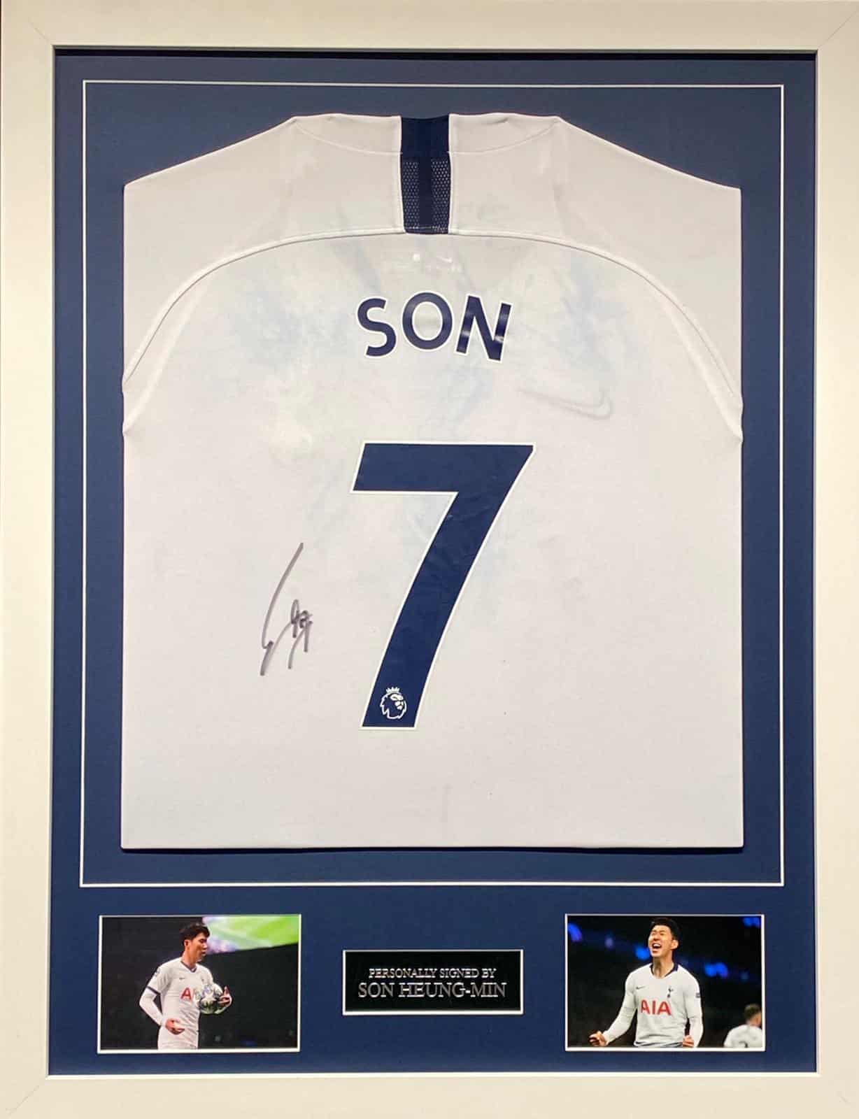 Tottenham Shirt Signed by Son Heung-Min, Professionally Framed (see ...