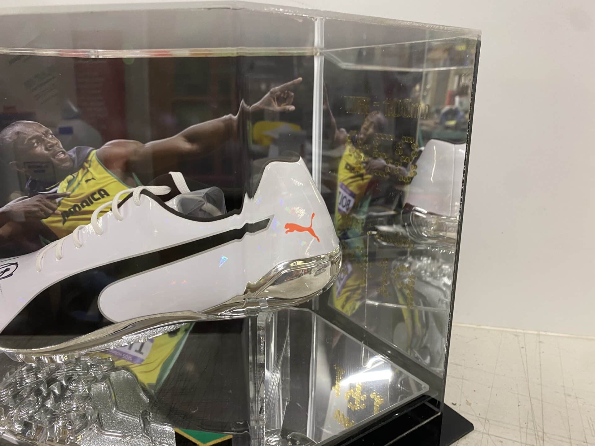 Usain Bolt Running Shoe Signed in Display Case | MFM Sports Memorabilia ...