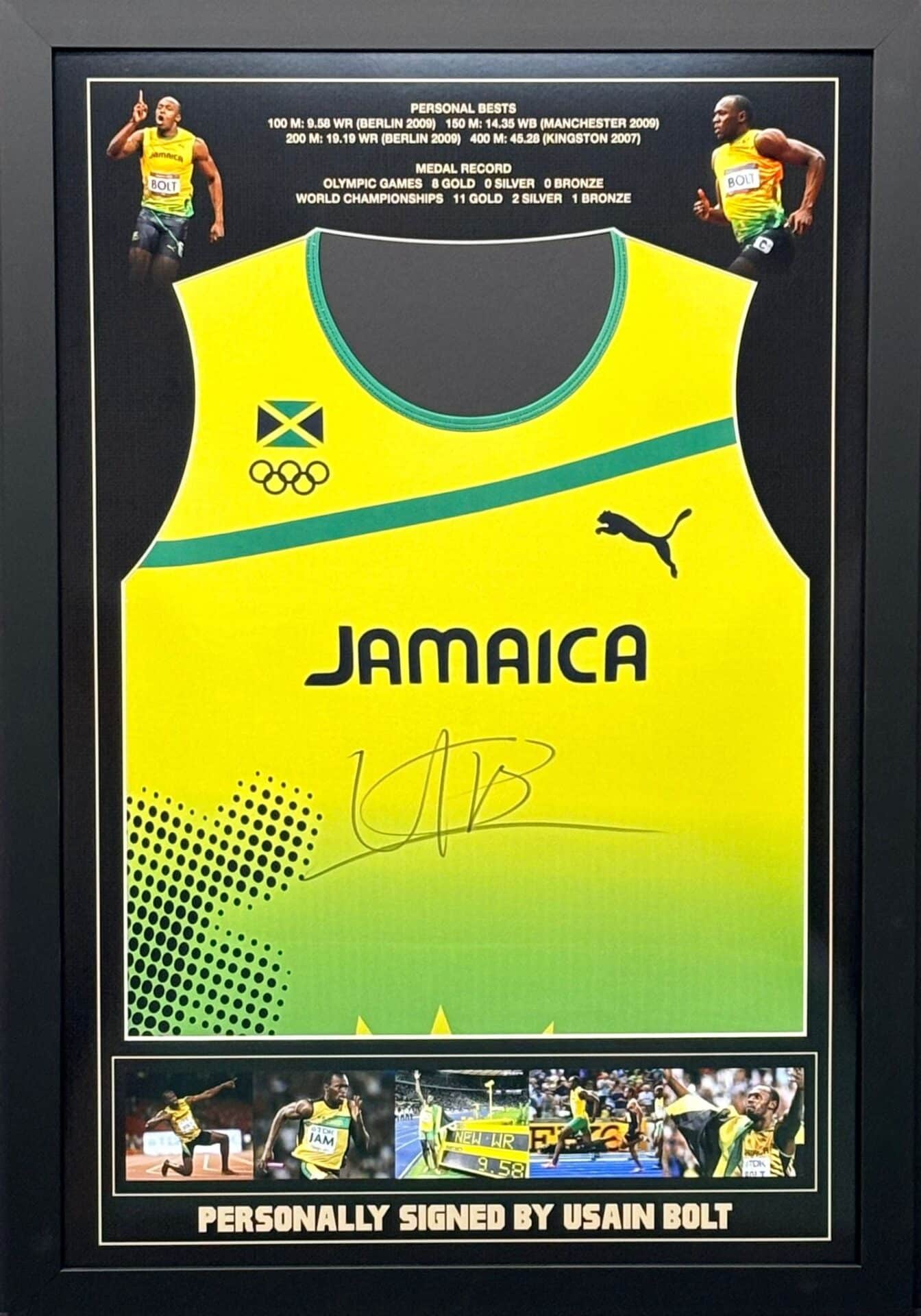 Usain Bolt Running Vest Signed in Framed Display | MFM Sports ...